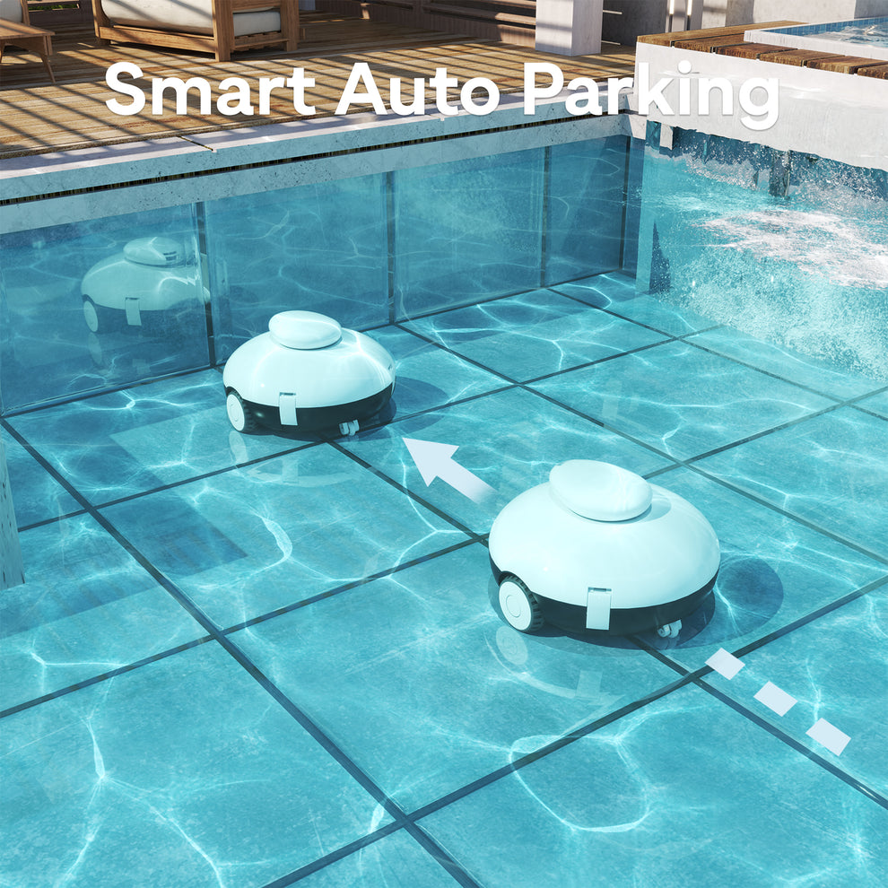 Cordless Robotic Pool Cleaner - Pool Vacuum for Above Ground Pools Pow ...